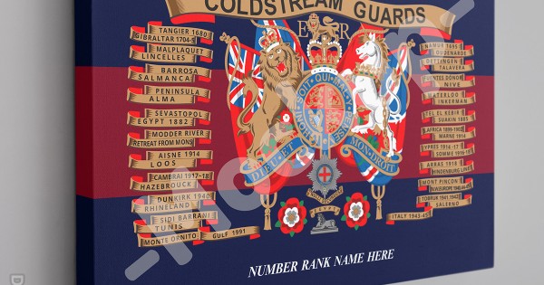 Coldstream Guards Battle Honours Canvas (Emblazon) FREE Personalisation