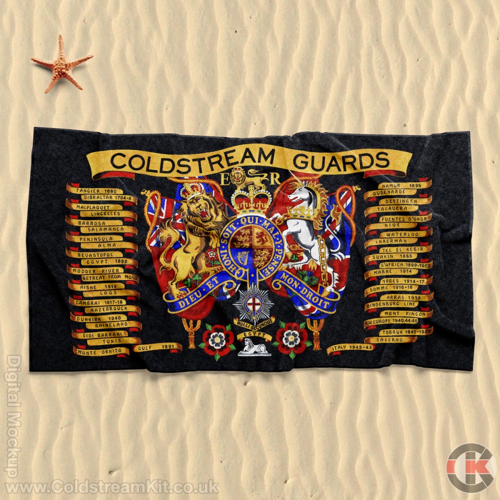 Beach Towel, Battle Honours, Coldstream Guards 160cm by 80cm